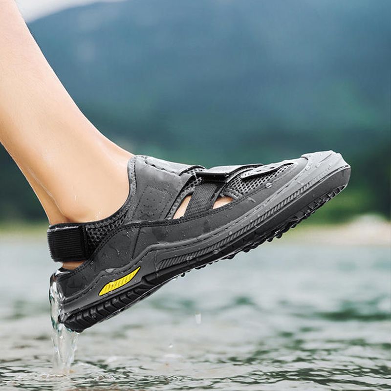 Men’s Breathable Summer Beach Sandals with Adjustable Width – aiyoumoi